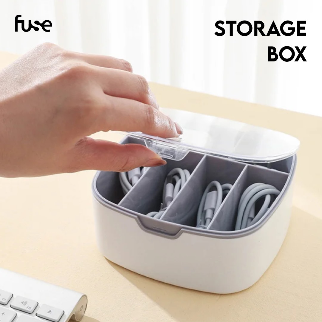 Desktop Data Cable Organizer Box – Dustproof, Transparent, Multi-Cable ...