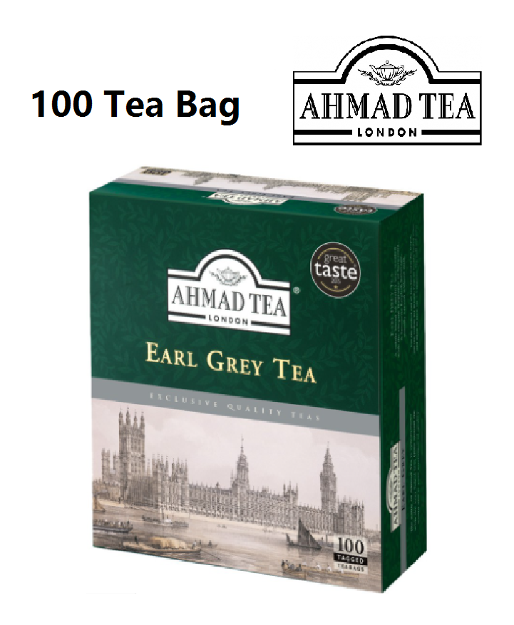 【HALAL】 Ahmad Tea 100 tea bag- Green Tea / English Breakfast/ Earl Grey ...