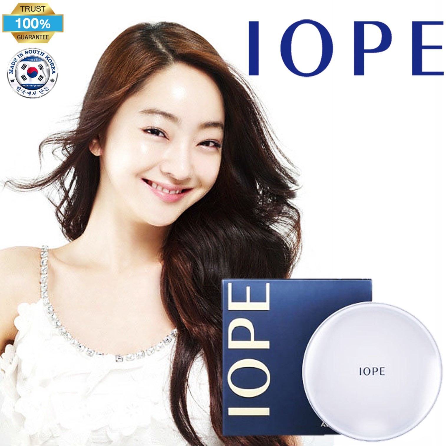 คุชชั่นเกาหลีเนื้อละเอียดเนียนบางเบาพิเศษปรับผิวหน้าเงาใสมีออร่า IOPE AIR Cushion Natural Glow ...