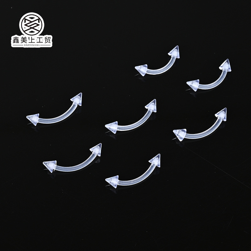 Eyebrow nail piercing jewelry new transparent invisible design curved ...