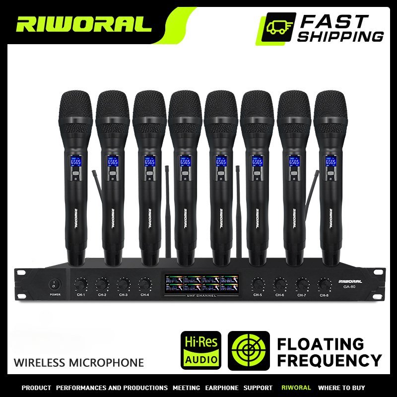 Wireless Microphone 8 Channel Desktop Dynamic Mike Wireless Gooseneck ...