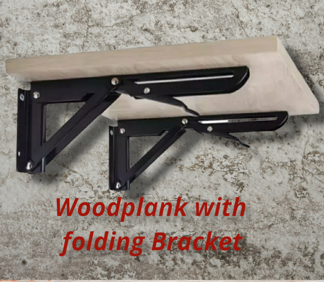 Wood Planks With Bending Brackets Set Adjustable Mounted Wall Bearing ...