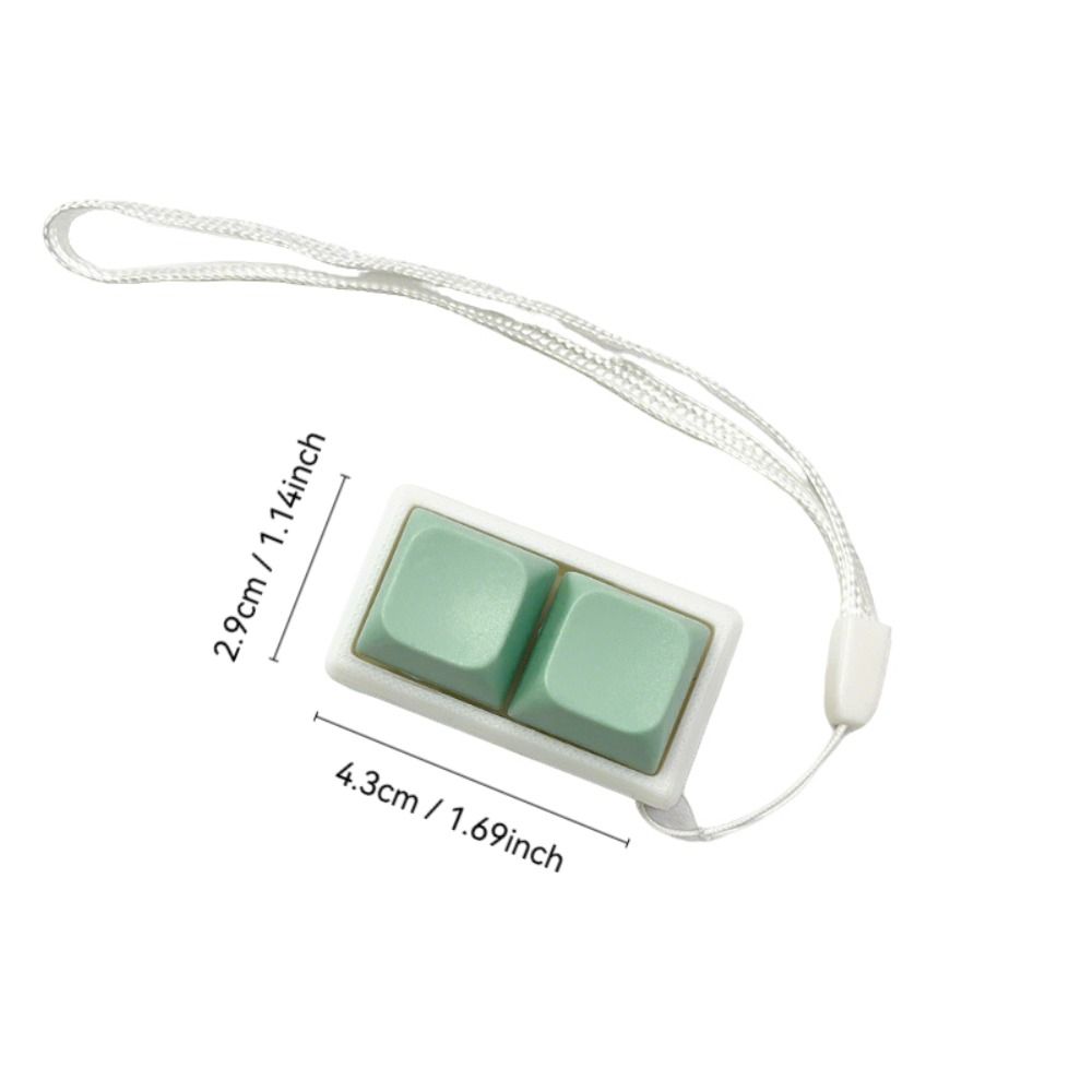 Creative 2 Keys Keyboard Keychain DIY Stress Relief Button Keycap Pass ...