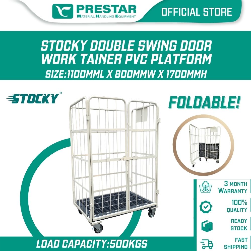 PRESTAR MHE Stocky Work Tainer with Double Swing Door C/W PP Base up to ...
