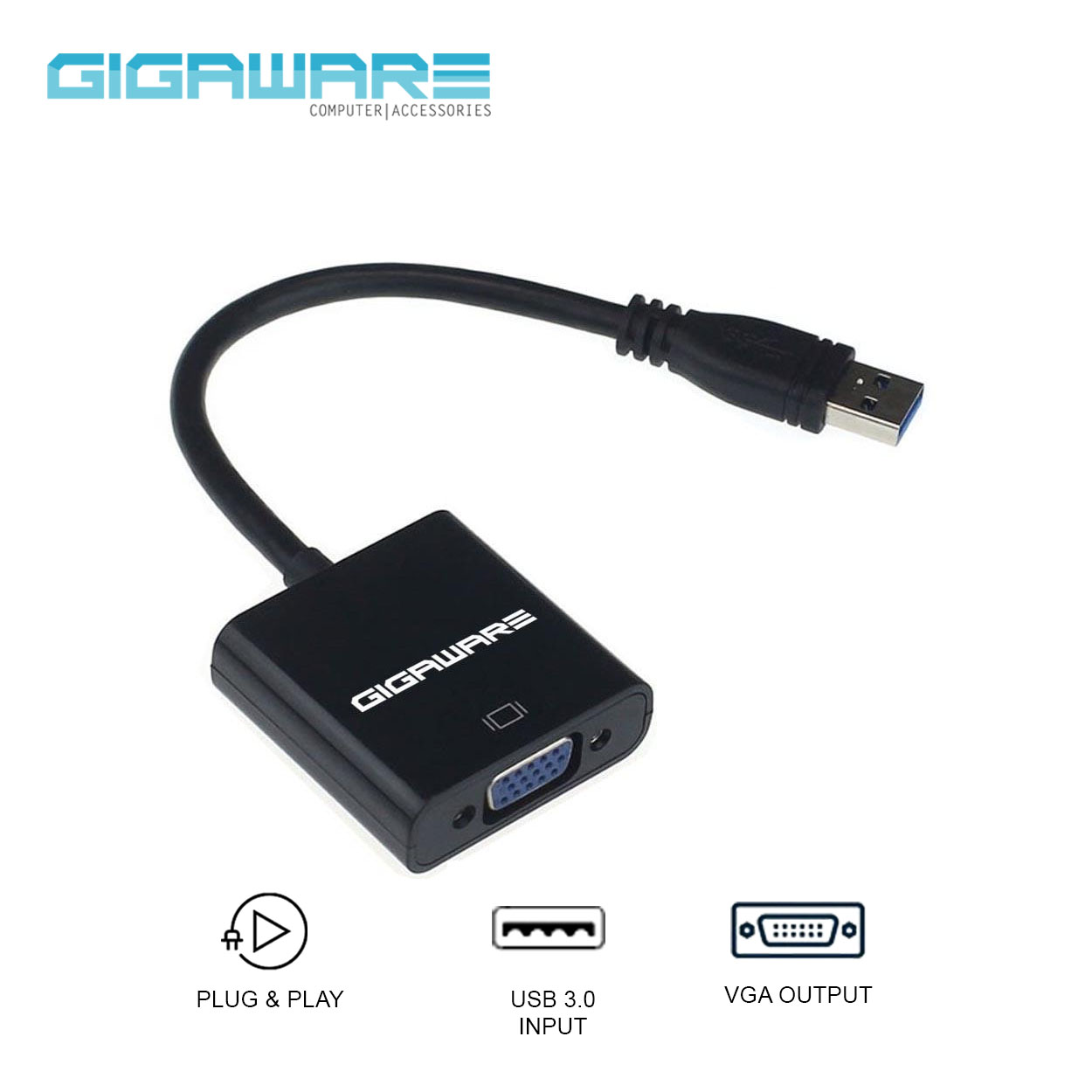 Gigaware USB 3.0 To VGA Video Display External Cable Adapter | Lazada PH