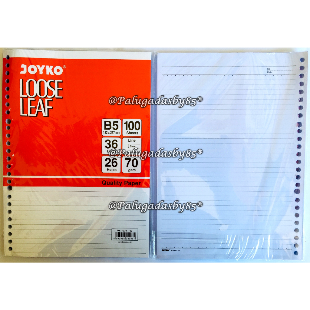 (1 Pak Isi 100 Lembar) Loose Leaf JOYKO B5 100 Lembar / Loose Leaf Isi Kertas File Binder Joyko ...