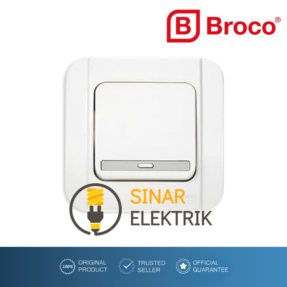 BROCO Saklar Tunggal Ganda dan Stop Kontak Tanam - Sakelar Engkel Seri ...