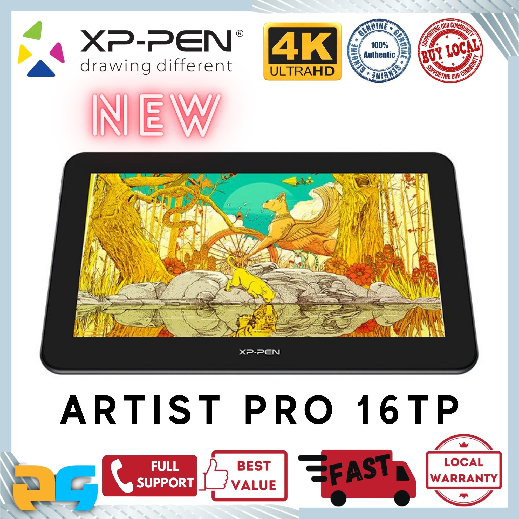 XP-Pen Artist PRO 16TP 4K UHD Multi-Touch Drawing Tablet for Windows ...