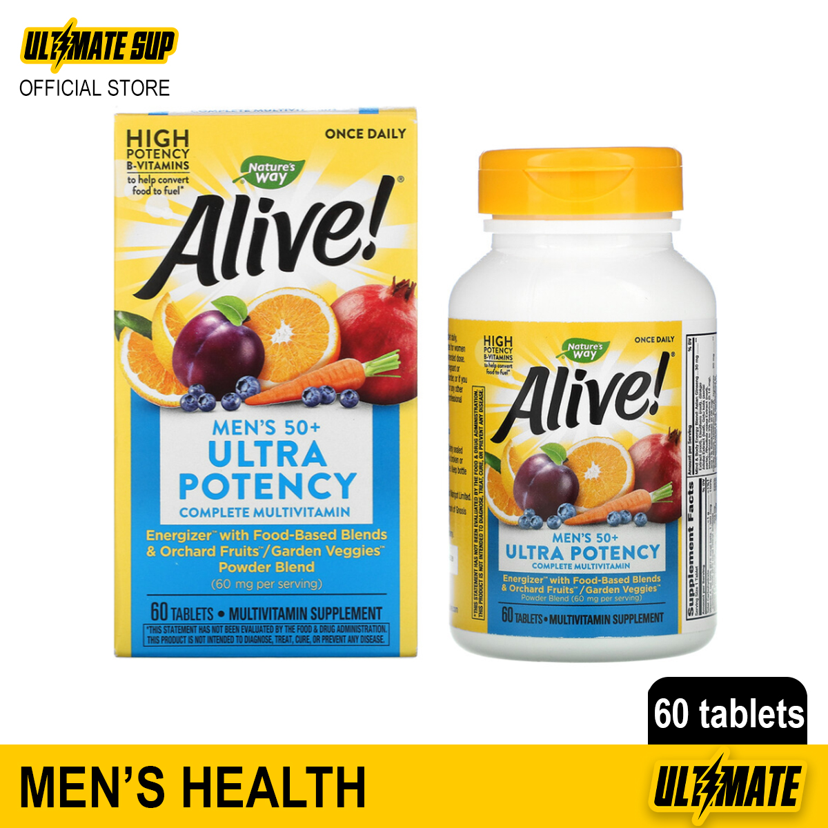 Nature's Way, Alive! Men's 50+ Ultra Potency Complete Multivitamin ...