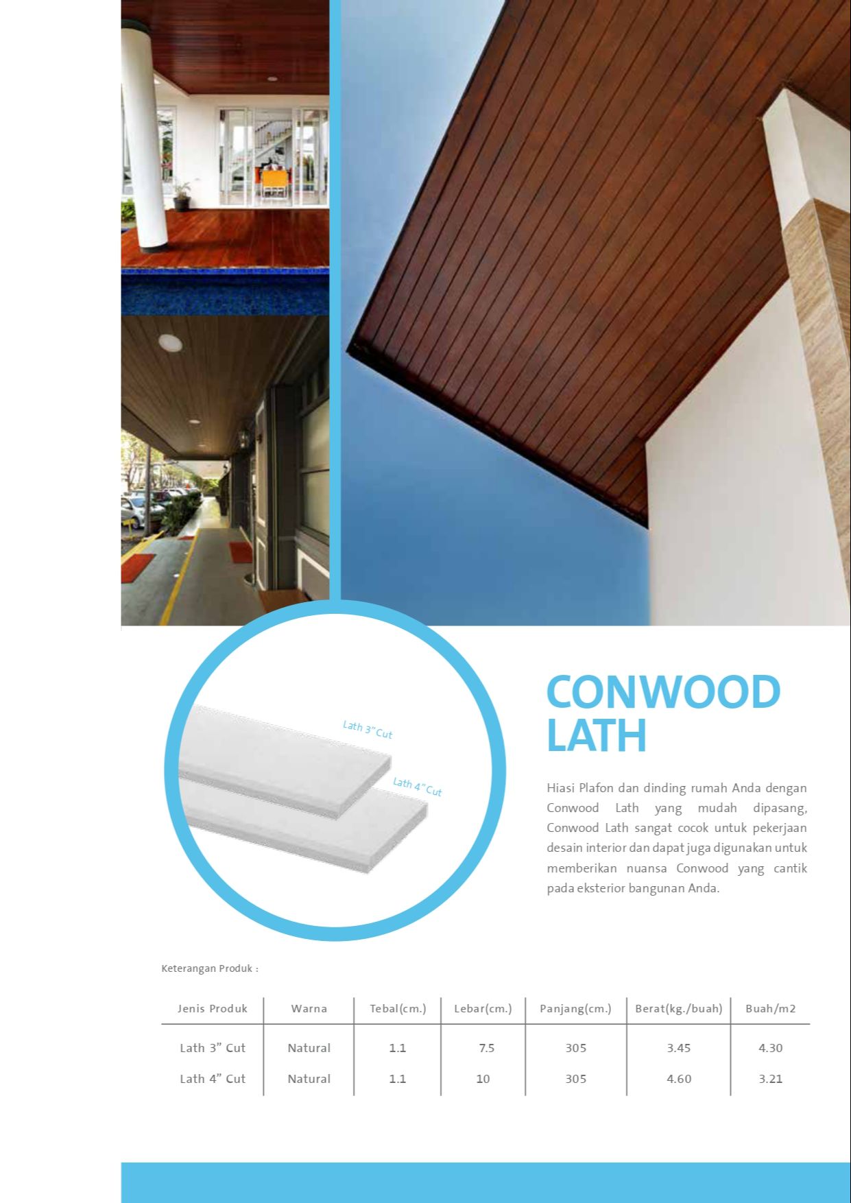 Conwood Lisplang dan Plafond Lath 3 cut dan Lath 4 cut (76 x 3050 x 11m ...