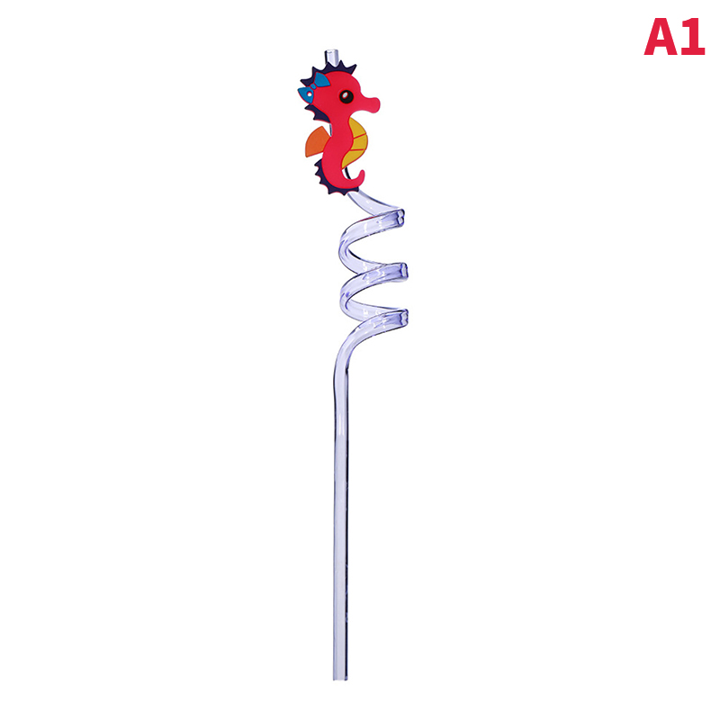 Summer Cartoon Creative Plastic Straw Marine Animal Curved Straw Kids ...