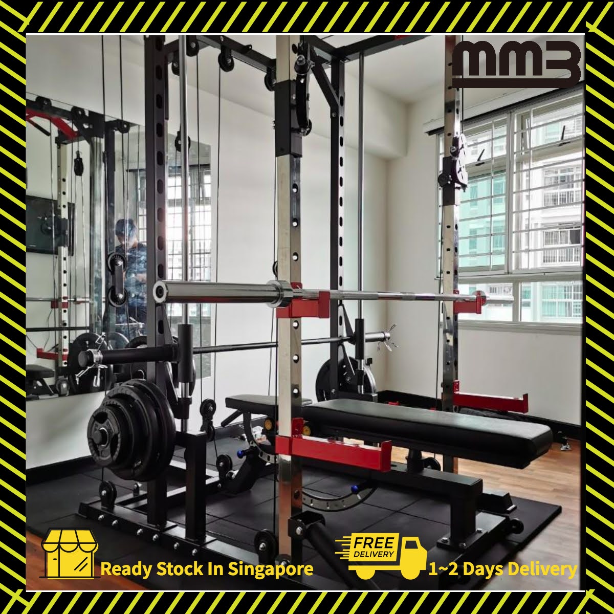 Smith Machine Multi Gym Rack - Home Fitness Workout Equipment Cardio ...
