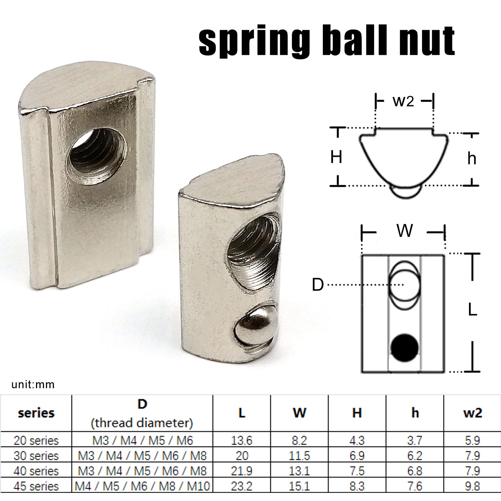 10pcs M3 M4 M5 M6 M8 M10 3d Printer Aluminum Profile Extrusion Chute ...