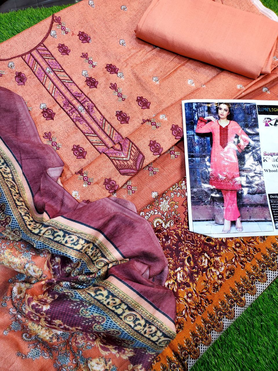 Khaddar Embroidered 3pc Winter Collection - 7 New Designs for Women ...