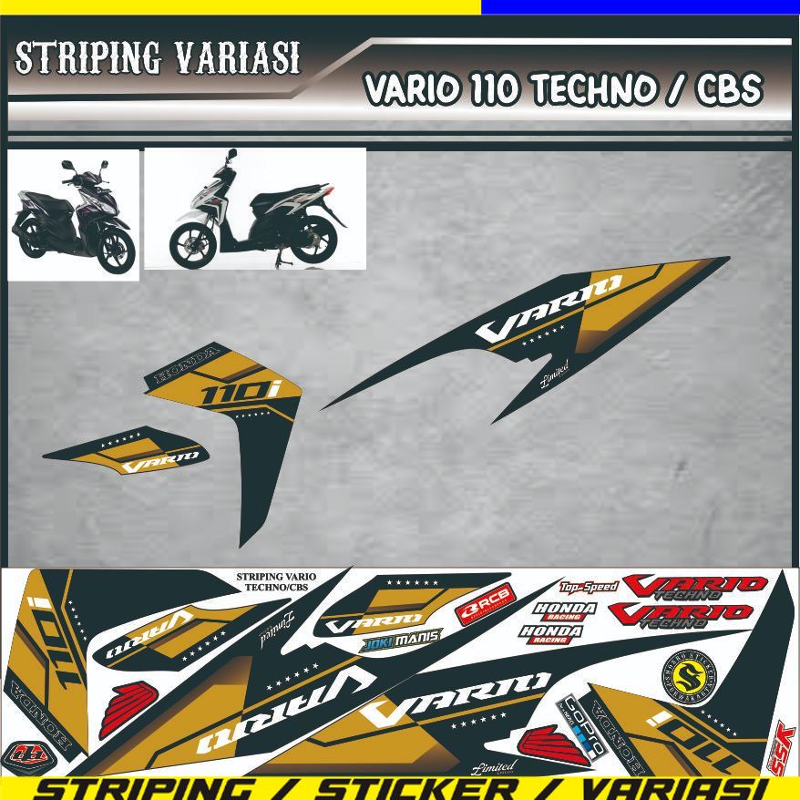 STIKER VARIASI MOTOR VARIO TECHNO 110 / STICKER LIST VARIASI STIKER ...