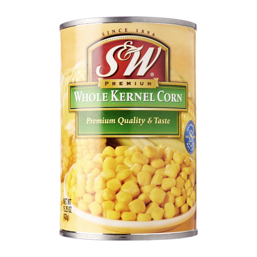 S&W Whole Kernel Corn 432g ++ เอสแอนด์ดับบลิว ข้าวโพดเม็ดในน้ำเกลือ 432 ...