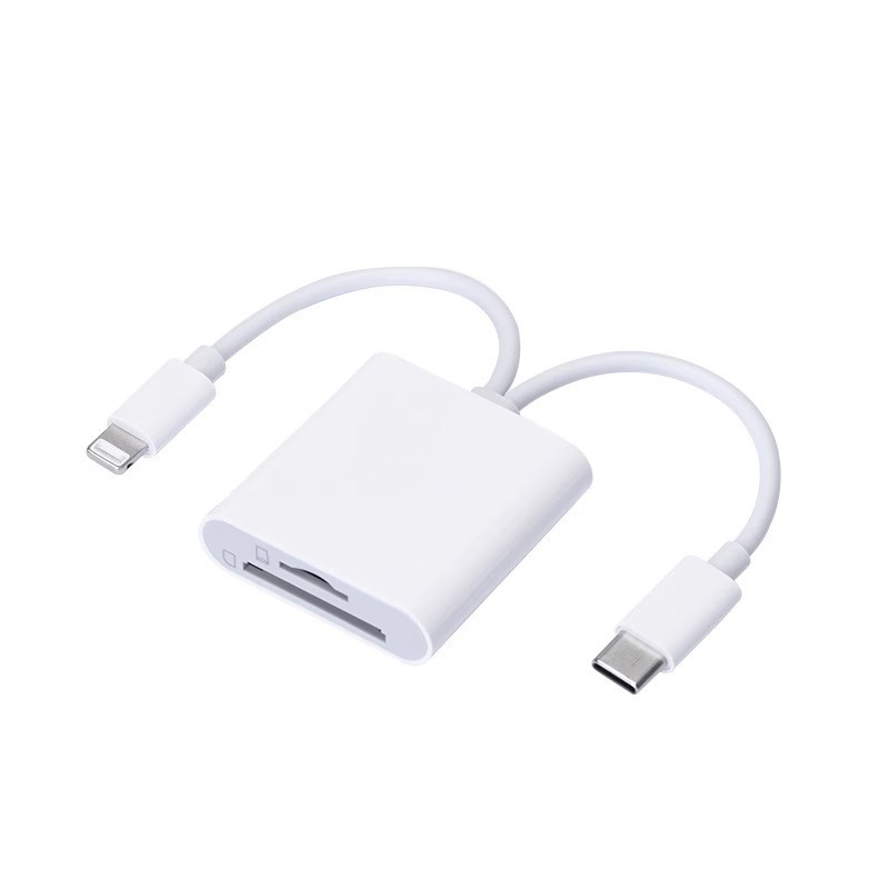 2 In 1 OTG Card Reader Type C Lightning To SD TF Memory Card With USB ...