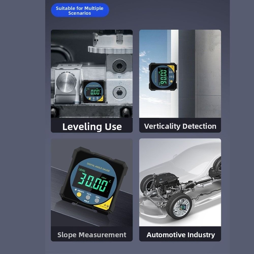 Angle Gauge Rechargeable Laser Angle Ruler 4 Sides Magnet Dual Laser ...