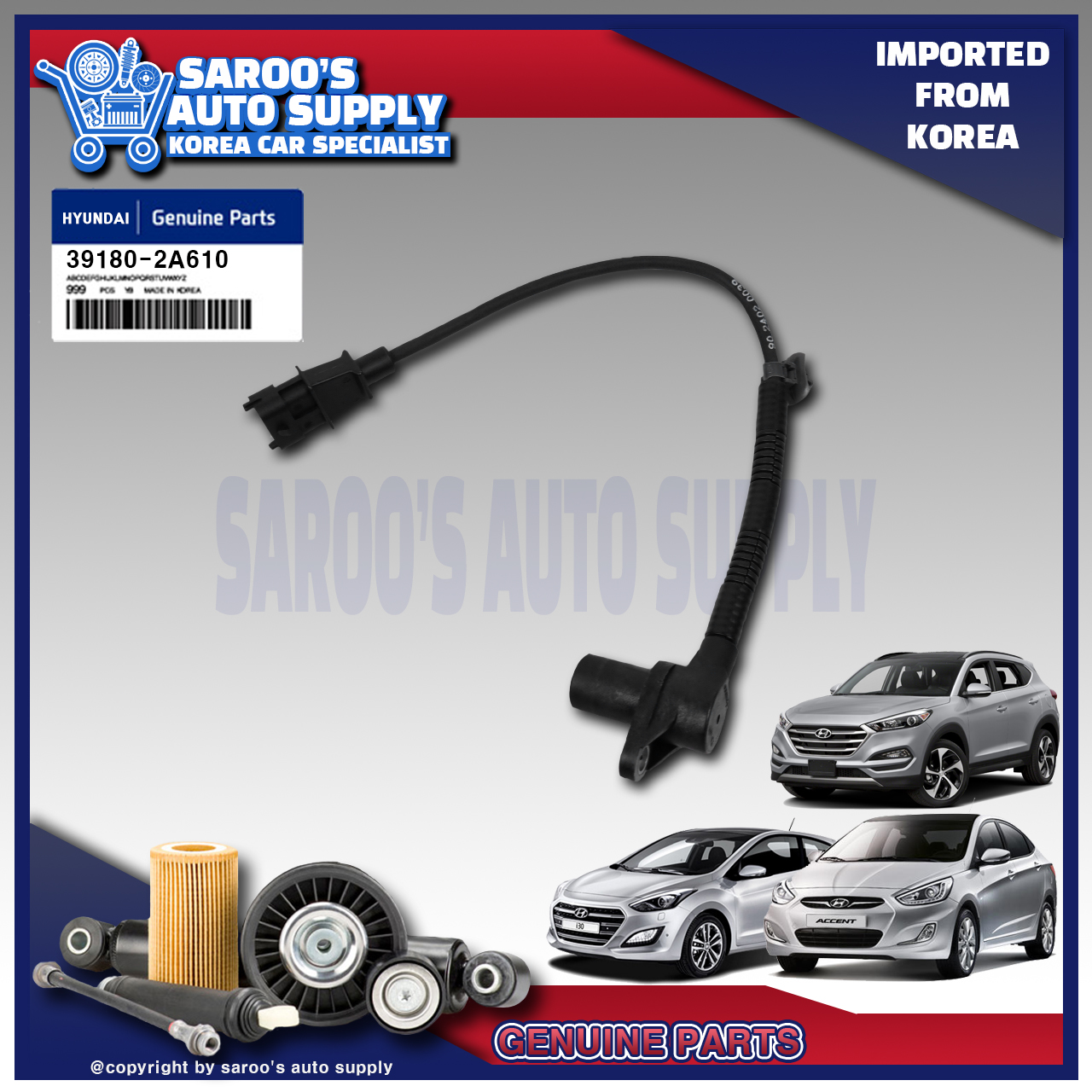 [Genuine] Crankshaft Position Sensor For Accent , I30 , Tucson , Diesel ...