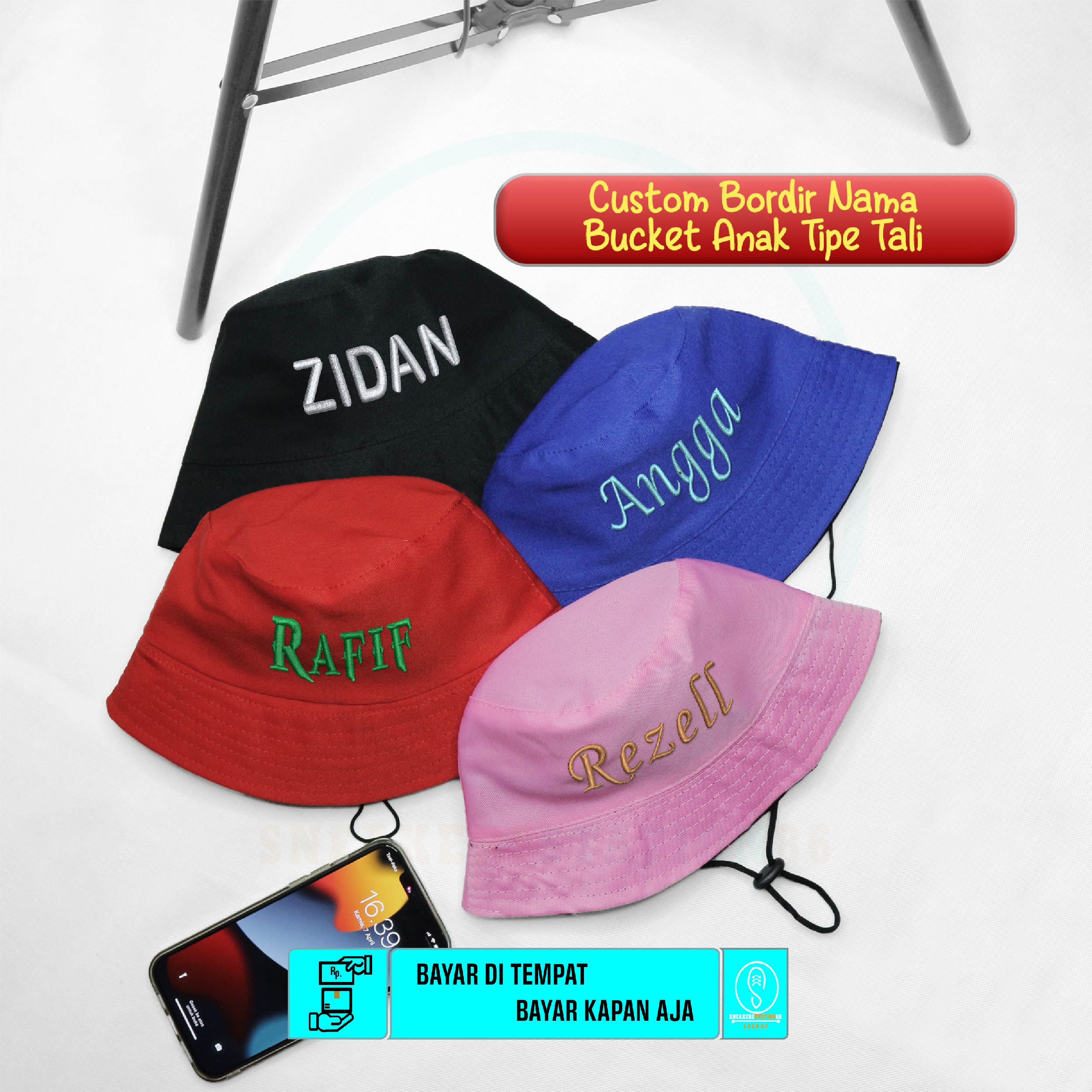 TOPI BUCKET NAMA ANAK TOPI BUCKET ANAK TALI NAMA TOPI BUCKET BORDIR ...
