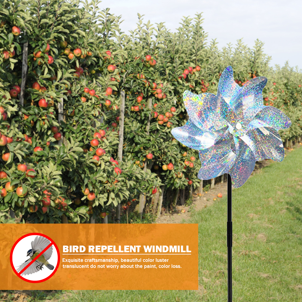 Silver Anti Bird Windmill Bird Repeller Windmill Pinwheels Reflective ...