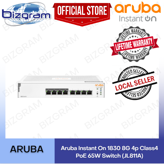 Aruba Instant On 1830 8G 4p Class4 PoE 65W Switch (JL811A) | Lazada ...