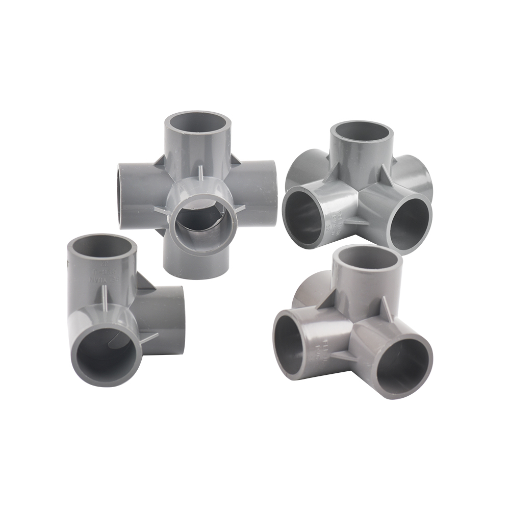 20/25/32mm Grey Pvc Fittings Straight Elbow Tee Cross Connector Water ...