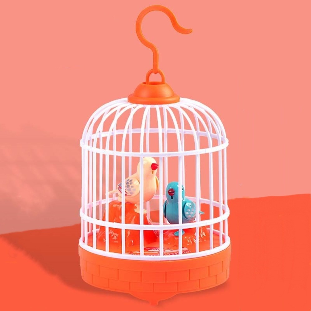 Birthday Gift Sound Control Electric Bird Cage Toy Realistic Voice ...