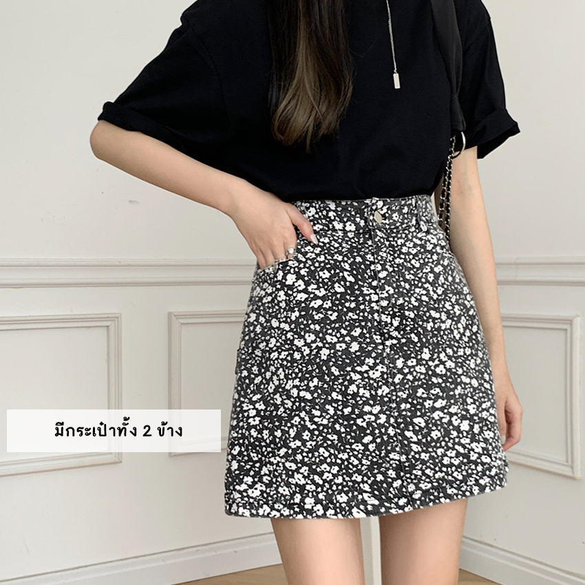 feiyana-กระโปรงทรงเอเอวสูง ผ้ายีนส์ ลายดอกไม้ มีซับในกางเกง เนื้อผ้าใส่สบาย FZ-Q1-6811 - FEIYANA ...