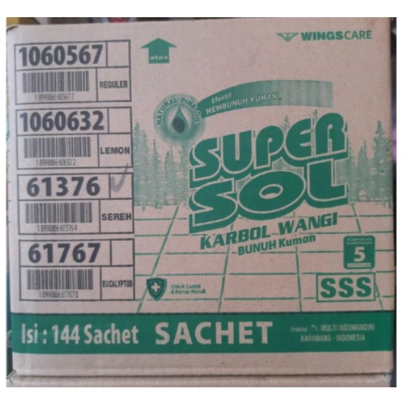 Super Sol Karbol Wangi 1 DUS isi144 sachet | Lazada Indonesia