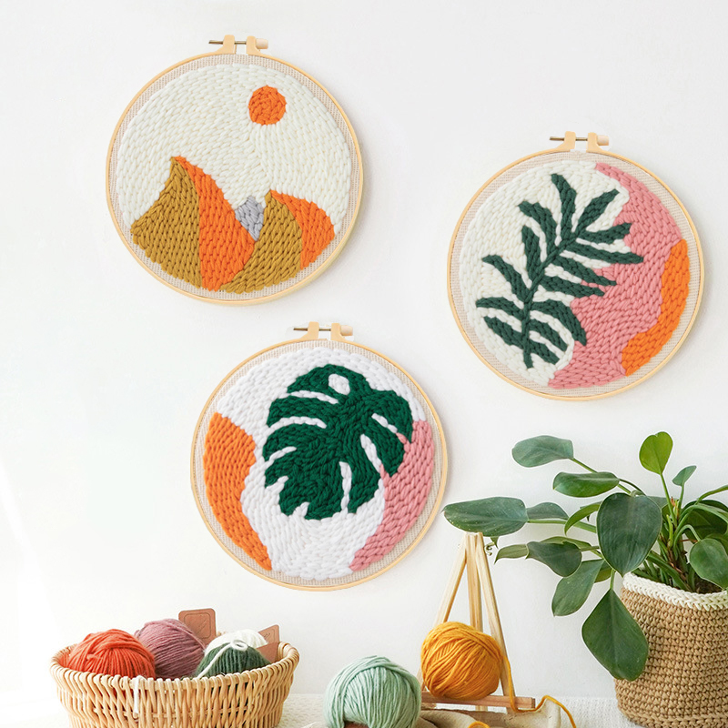 Diy Embroidery Kit Needlework Wool Kit With Yarn For Beginners Easy ...