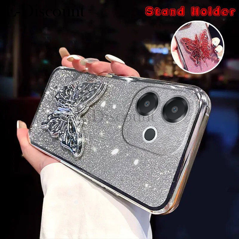 New Phone case OPPO A5 Pro 5G Back cover with Cute Butterfly Stand ...