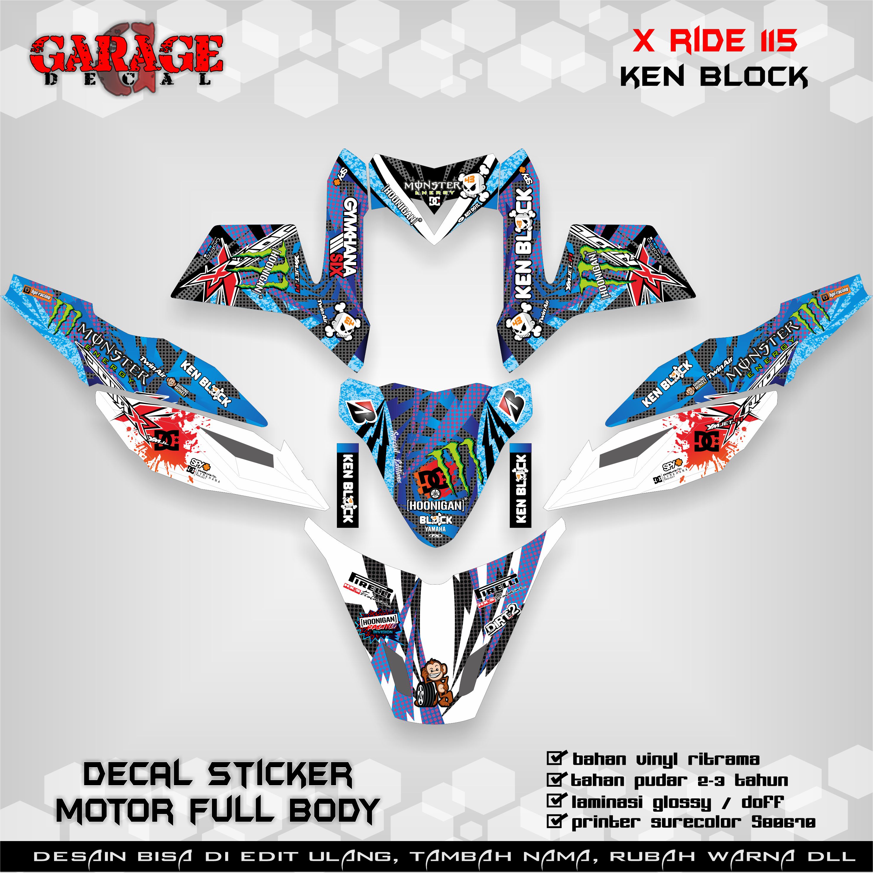 Decal X Ride 115 Full Body Stiker X Ride 115 Full Body Decal X Ride Old ...