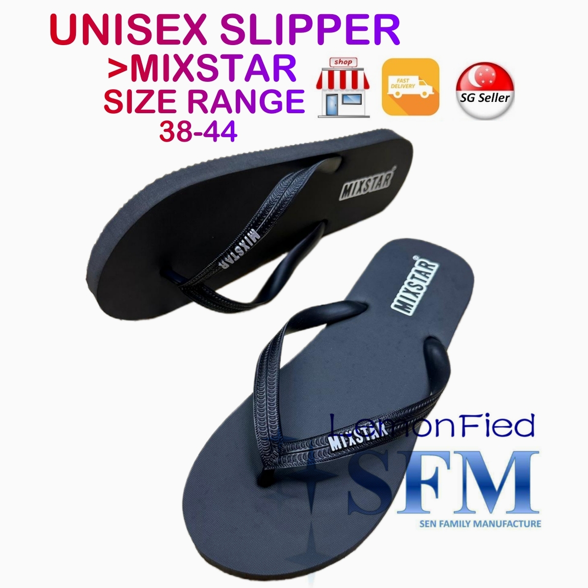 MIXSTAR Slipper Size EURO 35 To 44 Mix Colors black blue red green army ...