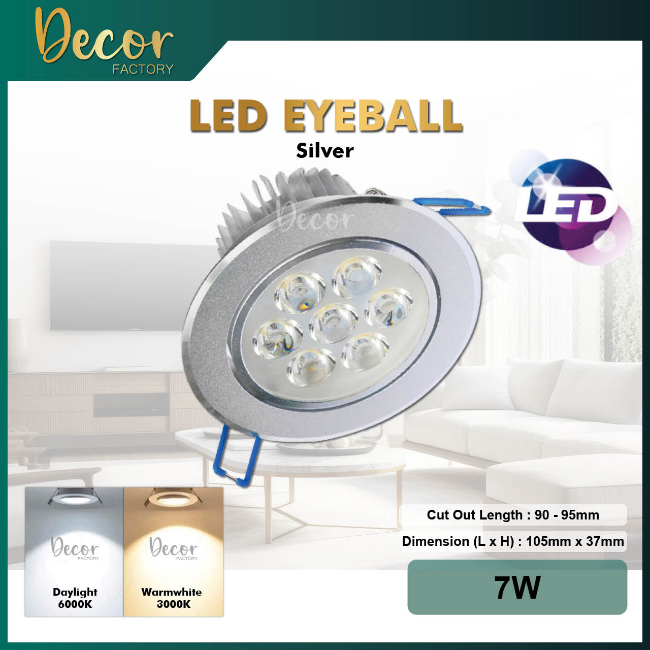 LED EYEBALL 3W 7W 12W Recessed Ceiling Downlight LED Spot Eye ball Bulb ...