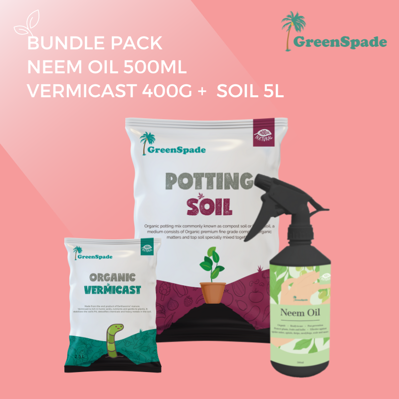 [BUNDLE PACK] Soil 5L, Vermicast 5L, Neem Oil 500ML | Lazada Singapore