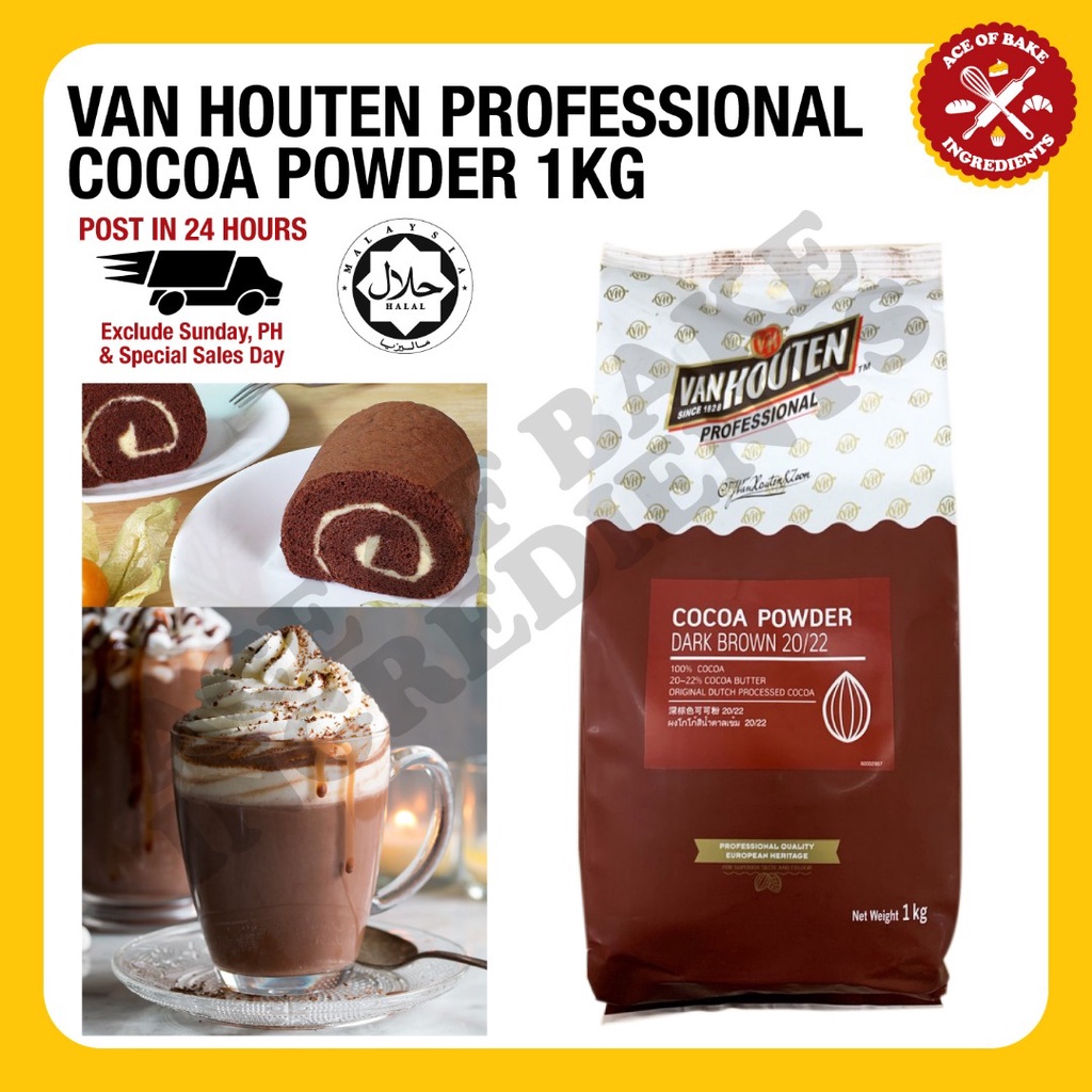 Van Houten™ Cocoa Powder Dark Brown Instant Cocoa Drink 1kg | Lazada