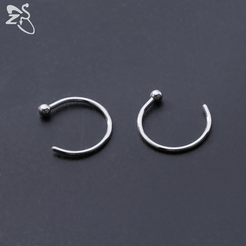 ZS 16 Pcs/lot Steel Nose Rings Fake Helix Septum Ring Tragus Lip Ear ...