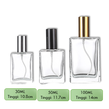 Botol Tempat Parfum Refil Parfume Bottle Kaca Drat Putar model Kotak ...
