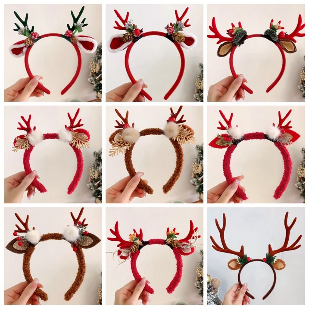Cute Christmas Decoration Christmas Headband Elk Hair Hoop Reindeer ...