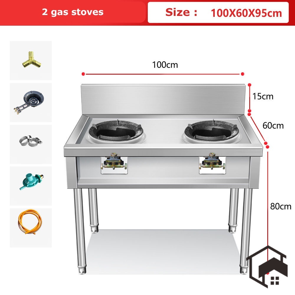 🔥Ready Stock🔥Commercial Fire Stove Stainless Steel Gas Stove Shelf ...