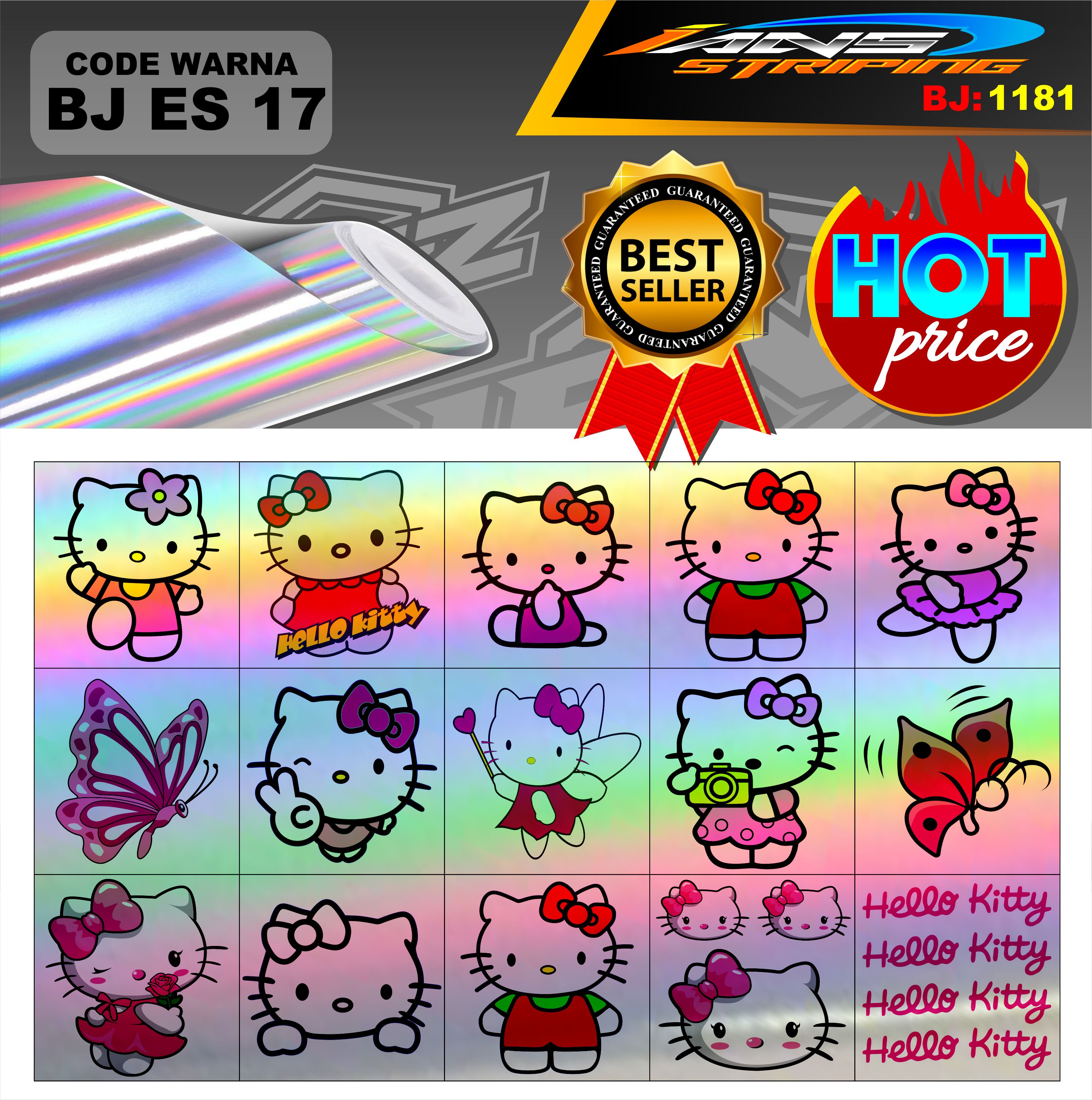 STICKER PACK HELLO KITTY LUCU / STICKER LAPTOP / STIKER HP KULKAS DLL ...