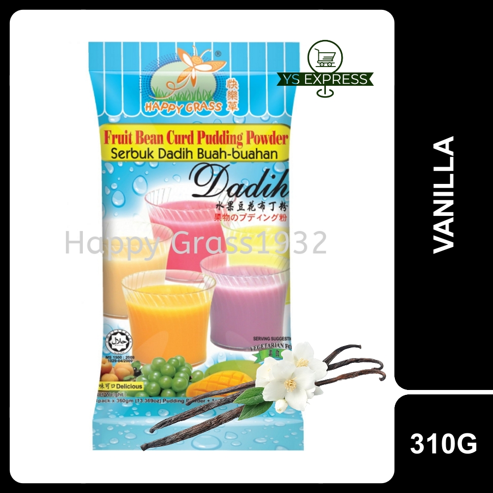 HAPPY GRASS Fruit Bean Curd Pudding Powder Vanilla 310G - Serbuk Dadih ...