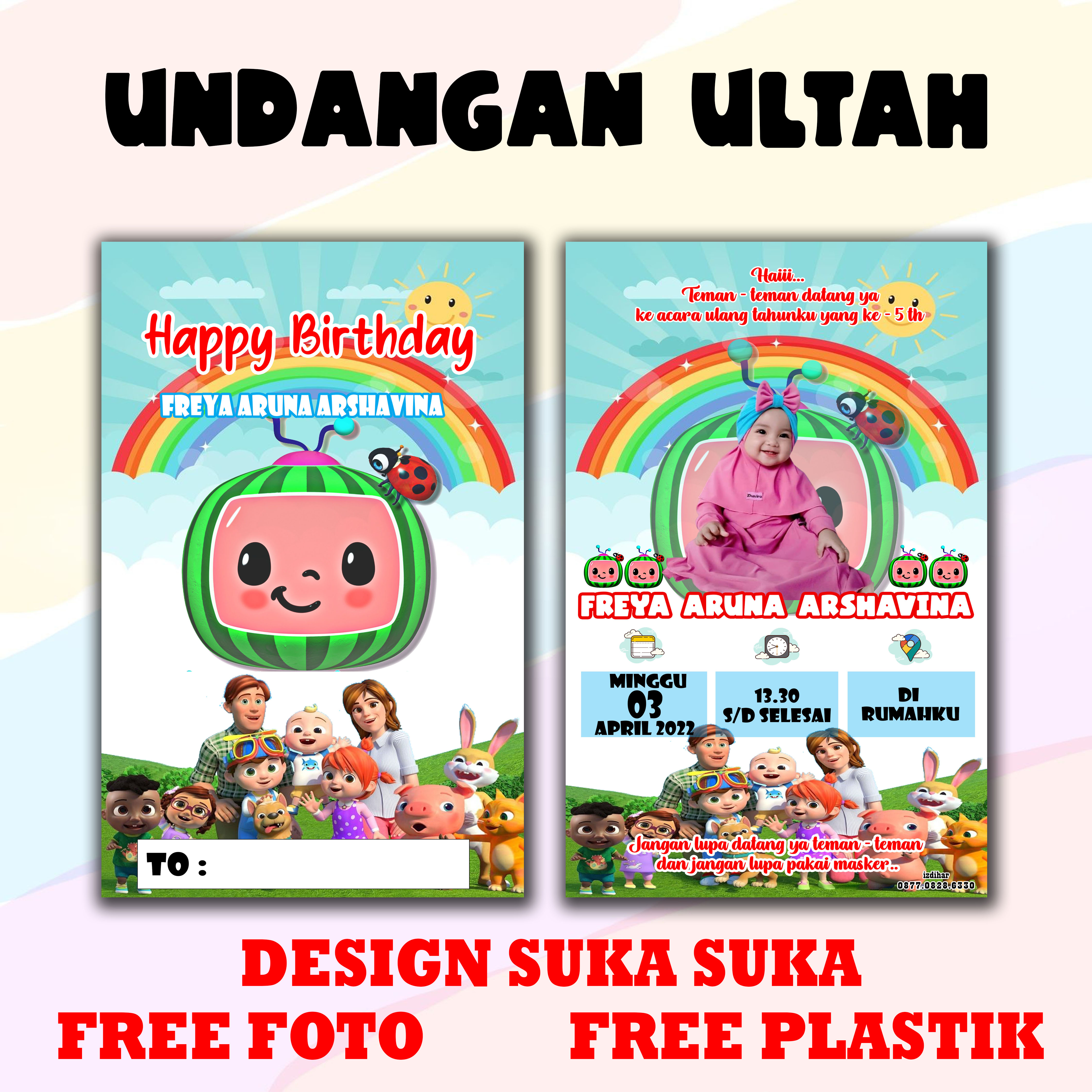 (PER 50 PCS UNDANGAN ULTAH) / Undangan ulang tahun / undangan ultah ...