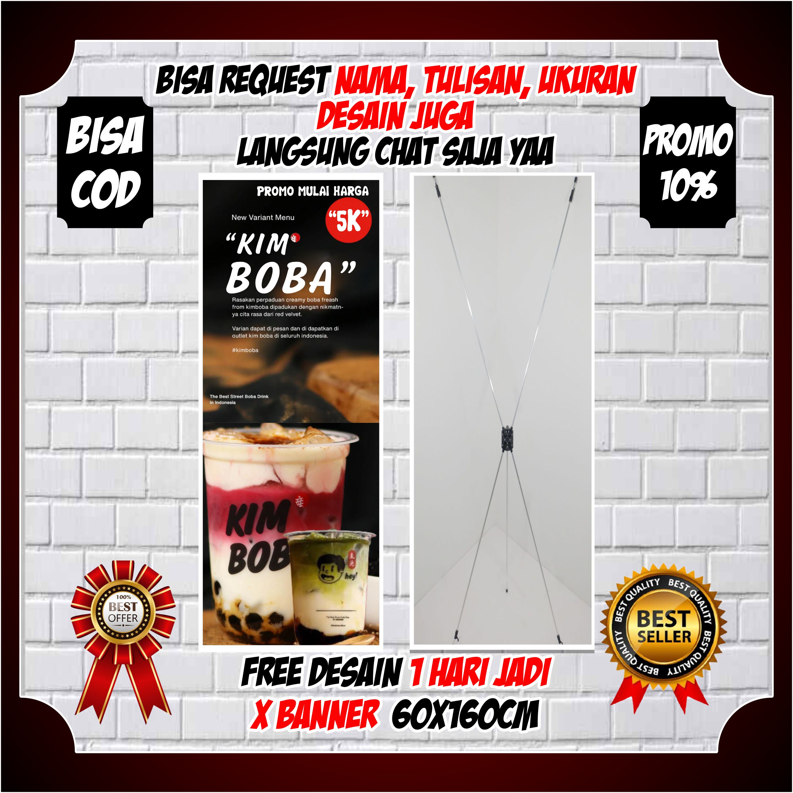 Spanduk Boba Kekinial Viral - X banner Boba Keren - Spanduk + Tiang ...