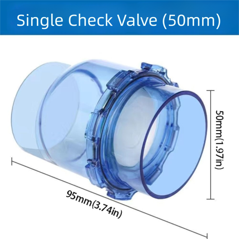 Simple Clear 50mm Flap Check Valve UPVC Material Movable Valve Non ...