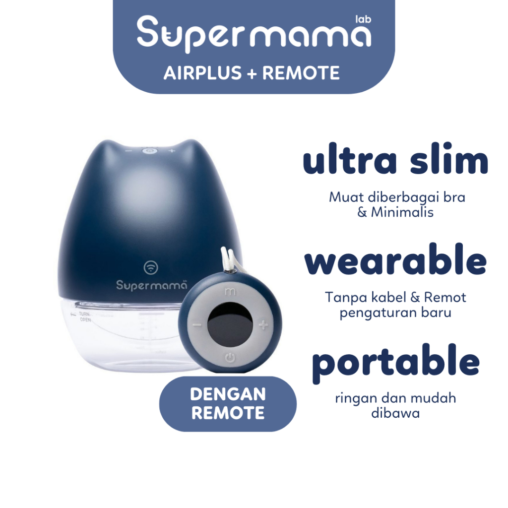 Pompa Asi Elektrik Portable dengan remote | Supermama Lab AirPlus Breast Pump with Remote ...