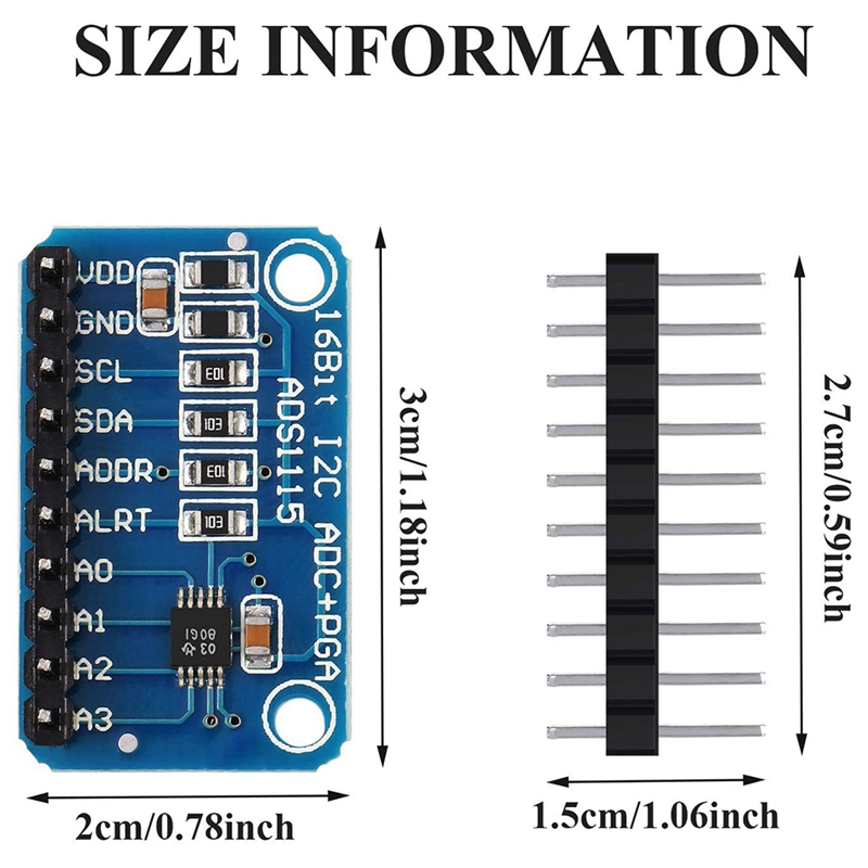 6 PCS ADS1115 Analog to Digital Converter 16 Bit ADC Module Converter ...