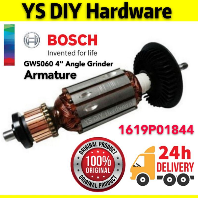 BOSCH Original Armature For GWS060 4 Angle Grinder ( 1619P01844 ) | Lazada