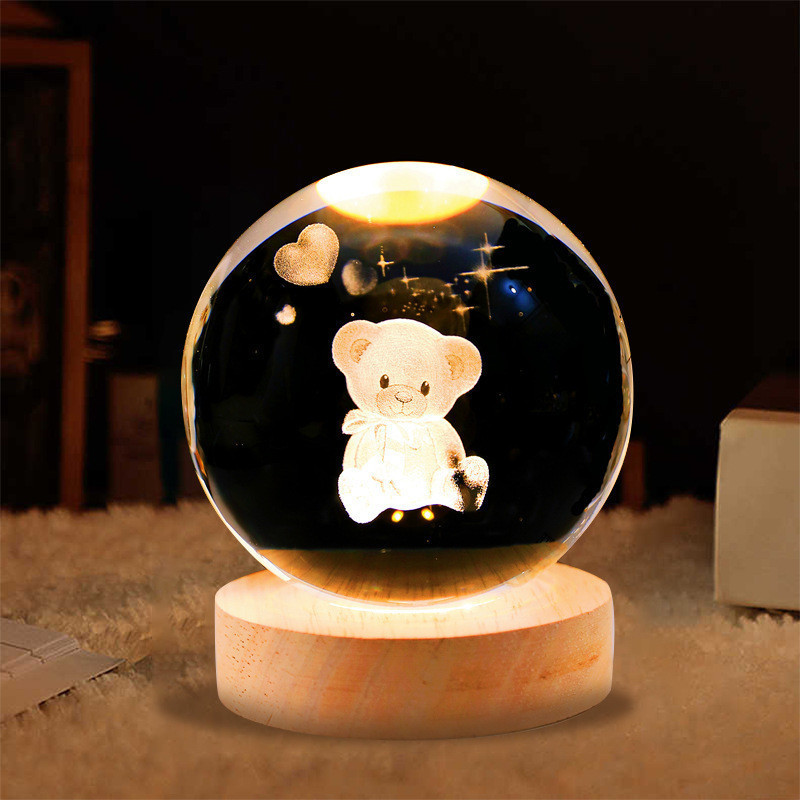 Yonii LED โคมไฟคริสตัล โคมไฟตั้งโต๊ะ โคมไฟกลางคืน โคมไฟ โคมไฟหัวเตียง ...